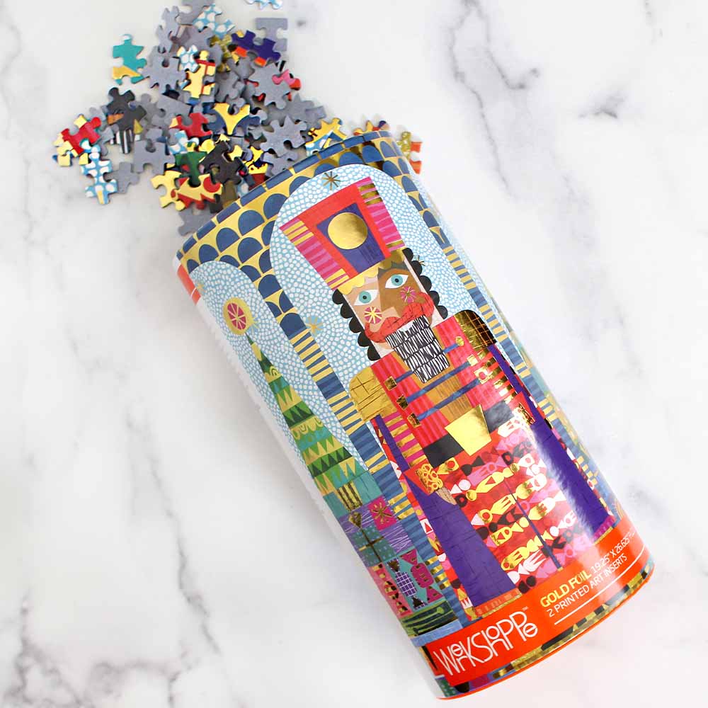 WerkShoppe Festive Nutcracker Gold Foil Jigsaw Puzzle | Full Circle