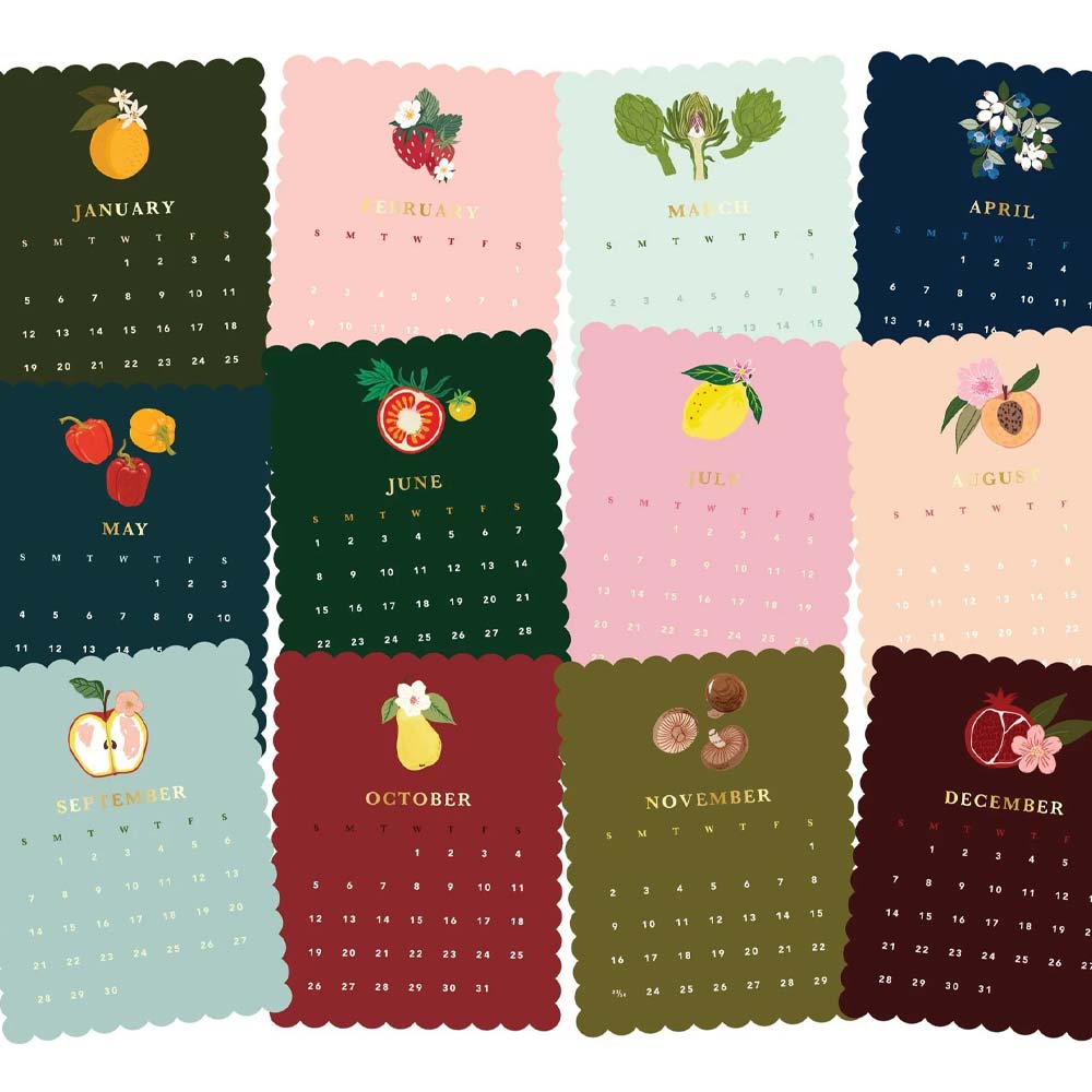 Paper Farm Press 2025 Farm Fresh Scalloped Desk Calendar | Full Circle